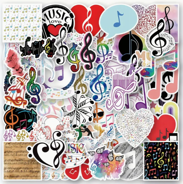 10 Assorted Music Themed Stickers – Pianoworks